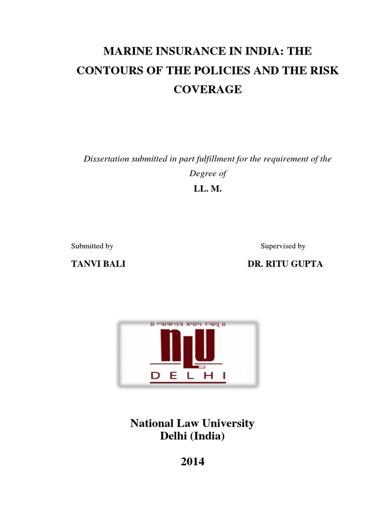 LLM Dissertation | PDF | Insurance | Indemnity