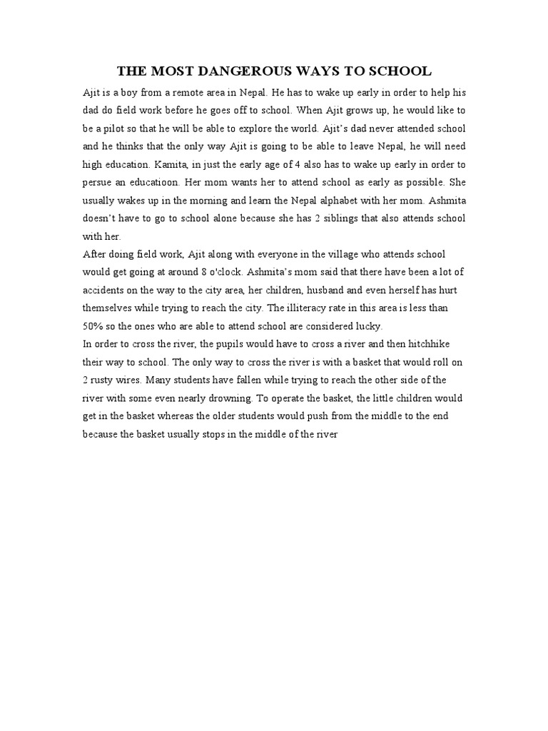 The Most Dangerous Ways To School | PDF