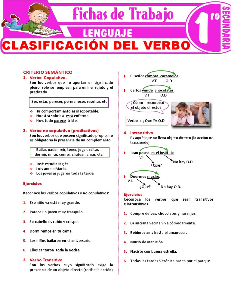 Clasificacion Del Verbo para Primer Grado de Secundaria | PDF | Verbo ...