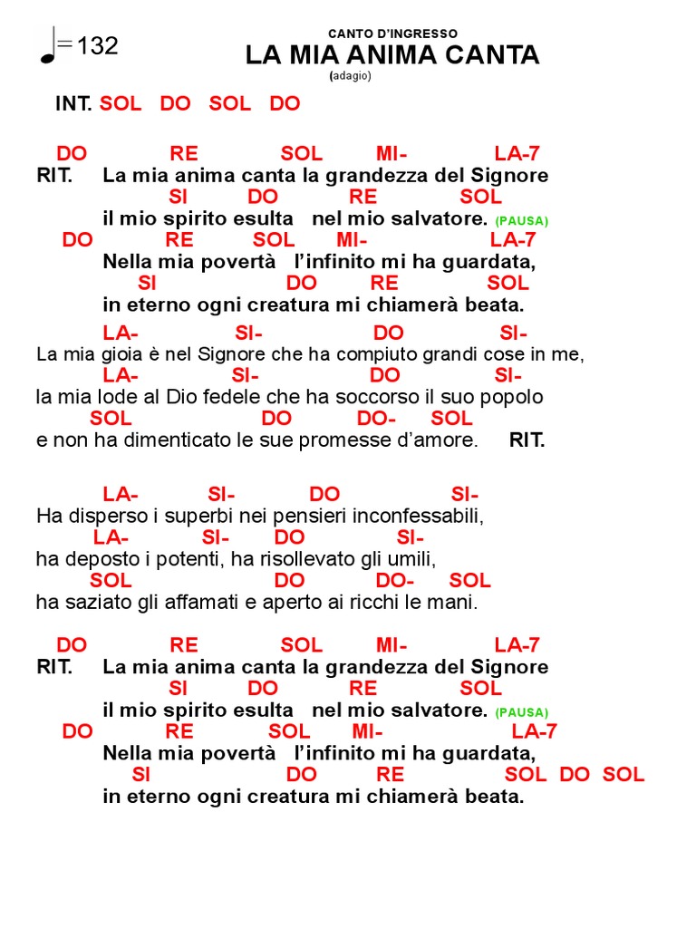 La Mia Anima Canta (Txt+Acc) | PDF