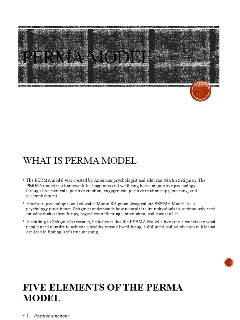 Perma Model Presentation | PDF | Happiness | Well Being