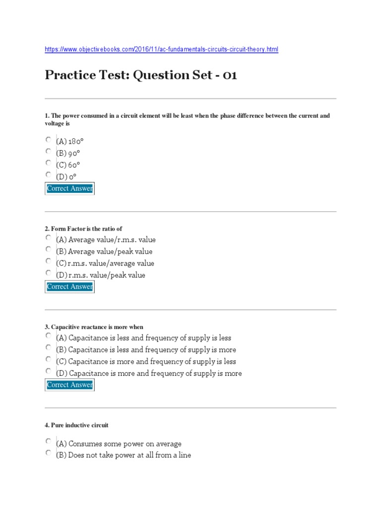 Eee MCQ | Download Free PDF | Series And Parallel Circuits | Inductance