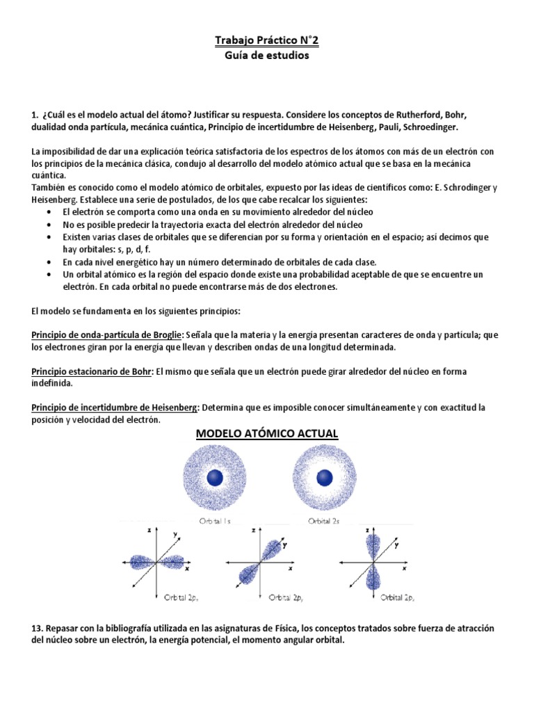 Guía del Modelo Atómico Cuántico | PDF | Electrón | Campo magnético
