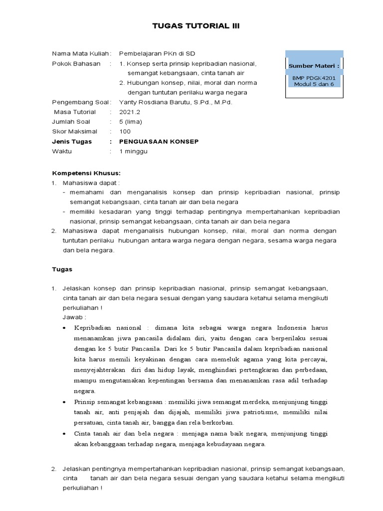 Tugas Tutorial Iii | PDF