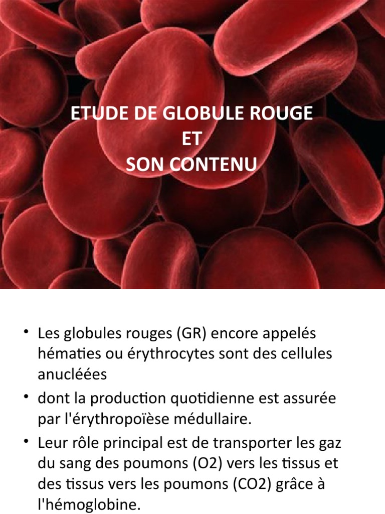 Étude des globules rouges et méthodes d'analyse | PDF | Globule rouge ...