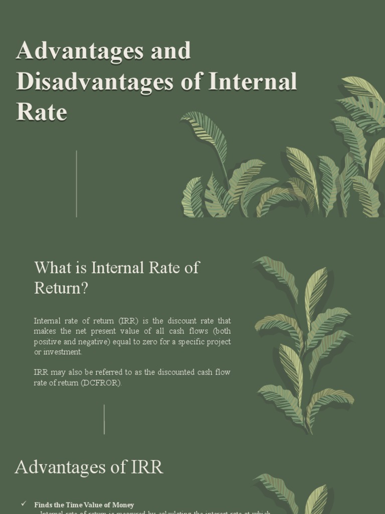 IRR: Advantages and Disadvantages | PDF | Business | Finance & Money ...