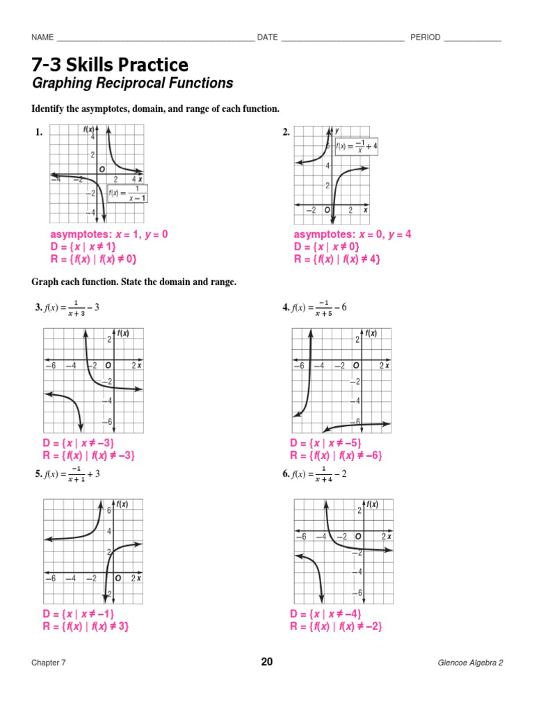 Skills Practice Answer Key | PDF