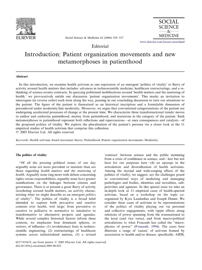 Health Activism & Patient Movements | PDF | Health Care | Science