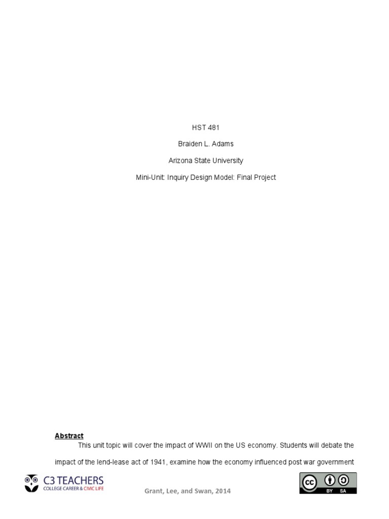 Inquiry-Design-Model-Template-1 3 1 | PDF | Cognition | Psychology