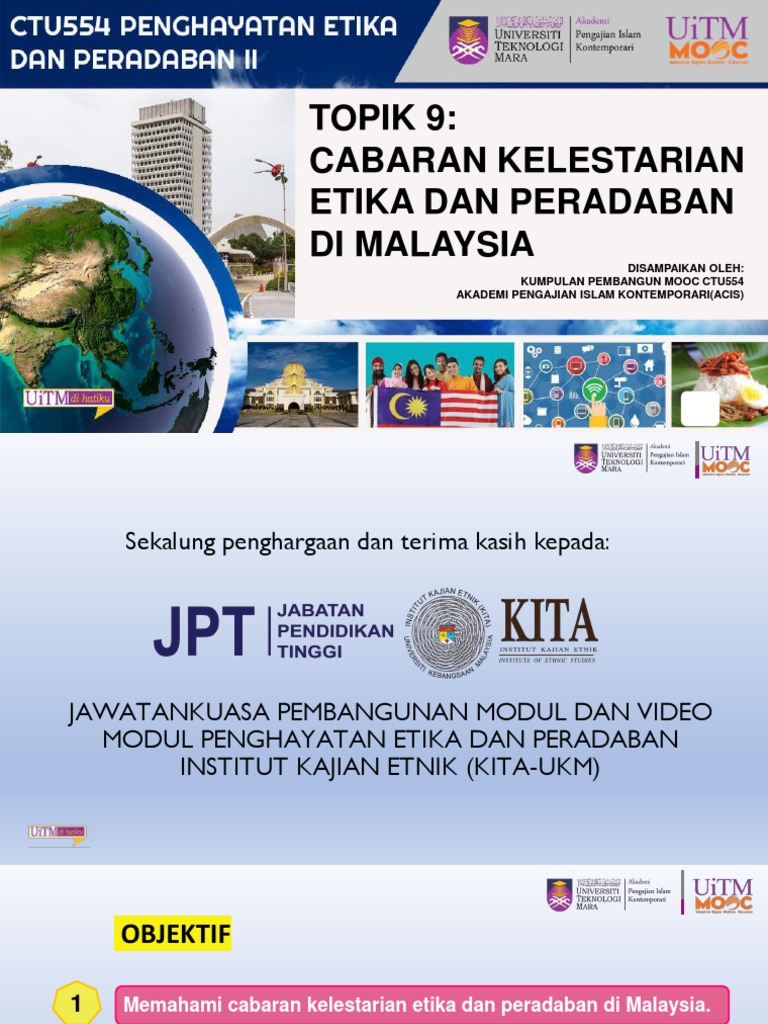 Topik 9 - Cabaran Kelestarian Etika Dan Peradaban Di Malaysia | PDF