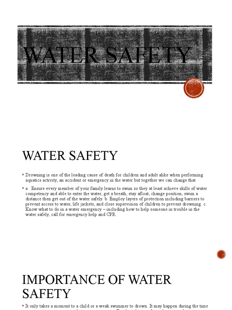 Lesson 1-Water Safety | PDF | Swimming | Water