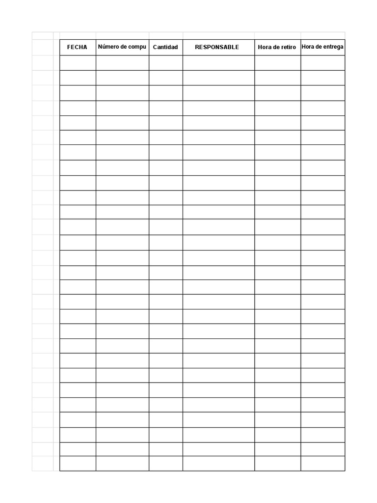Planilla Retiro Netbook. - Hoja 1 | PDF