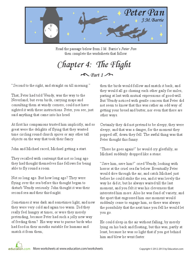 Chapter 4: The Flight: J.M.Barrie | PDF | Peter Pan | Neverland