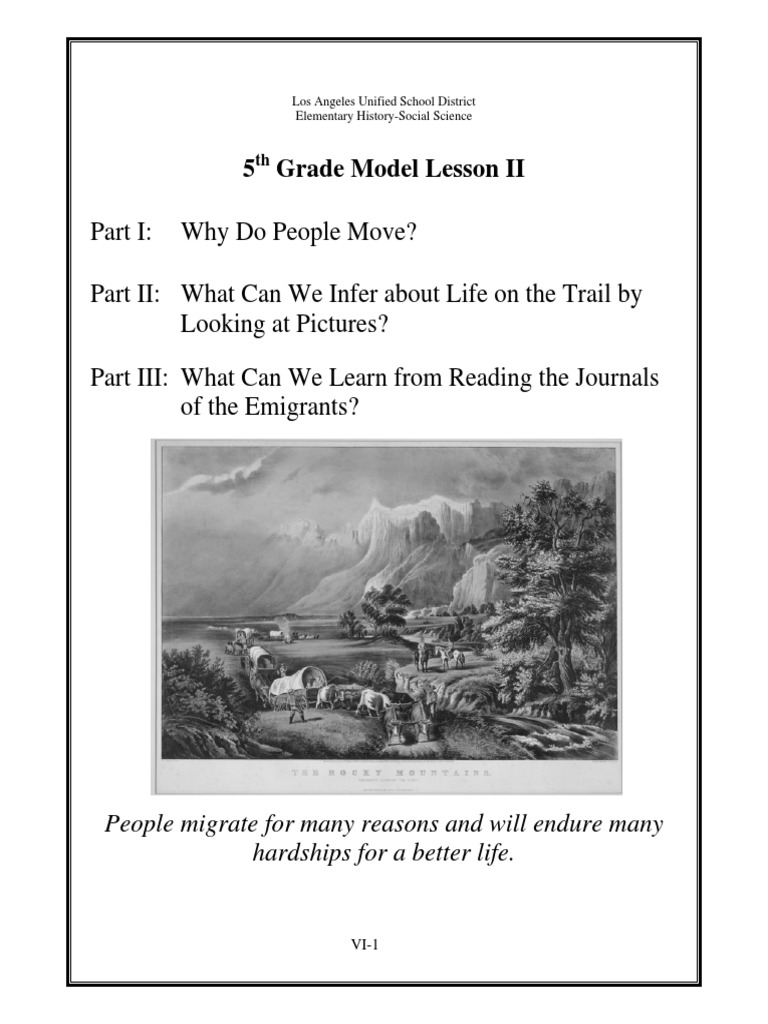 Grade 5 Model Lesson Two - Migration | PDF | Rubric (Academic) | Science