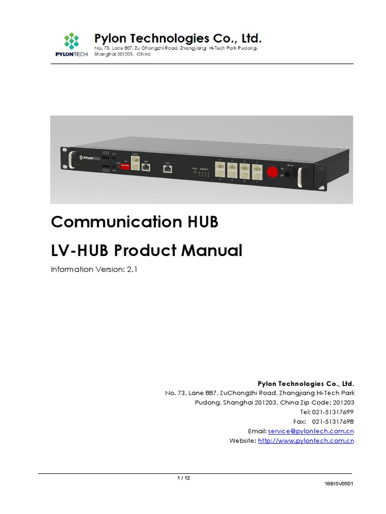 Pylontech LV-Hub Manual Version 2.1 | PDF | Manufactured Goods ...