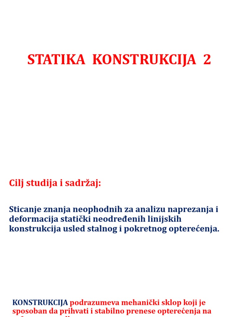 Statika Konstrukcija 2 | PDF