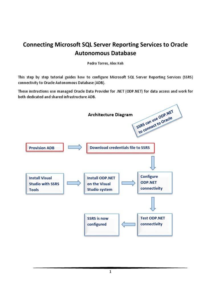 Connecting Microsoft SQL Server Reporting Services To Oracle Autonomous Database | PDF ...