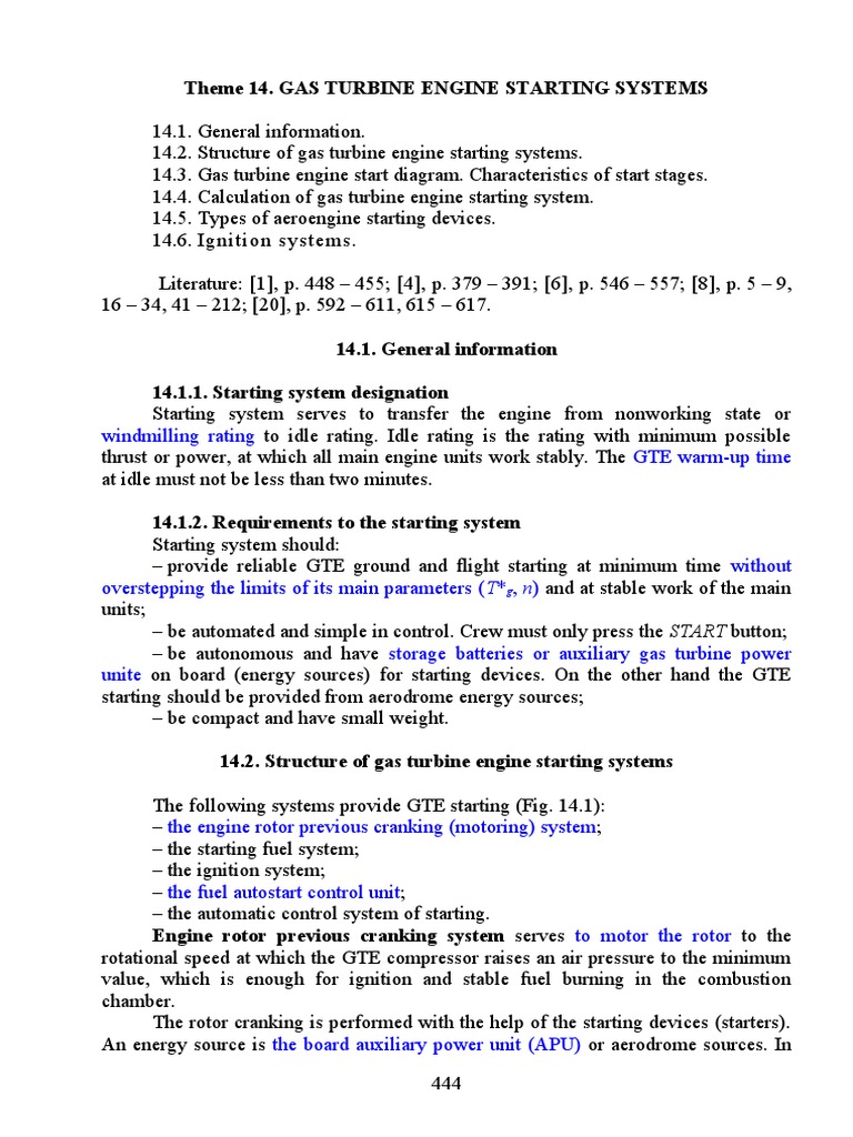 Theme 14. GAS TURBINE ENGINE STARTING SYSTEMS | PDF | Turbine | Clutch