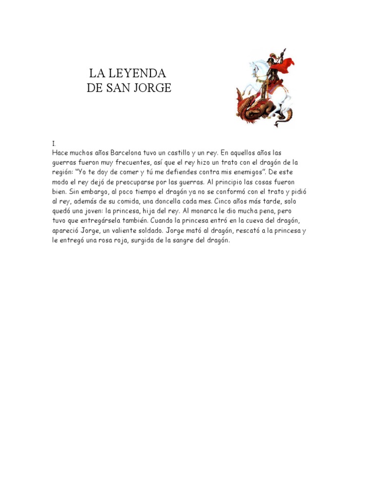 EJERCICIOS Preterito Indefinido La - Leyenda - de - San - Jorge ...