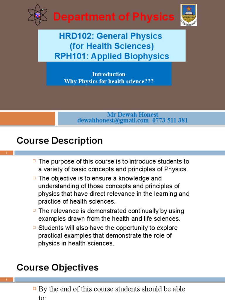 1.0 - Intro Physics For Health Science | PDF | Physics | Science