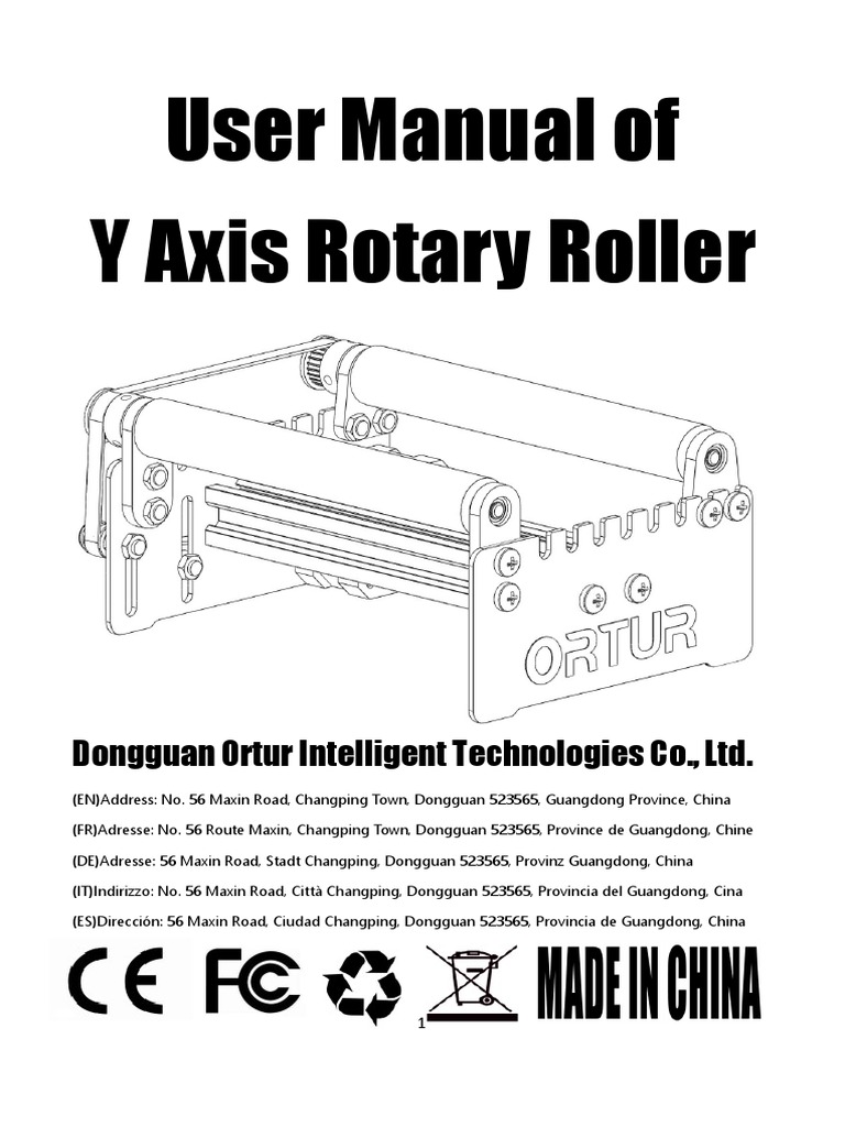 User Manual of Y Axis Rotary Roller | PDF | Equipment | Manufactured Goods