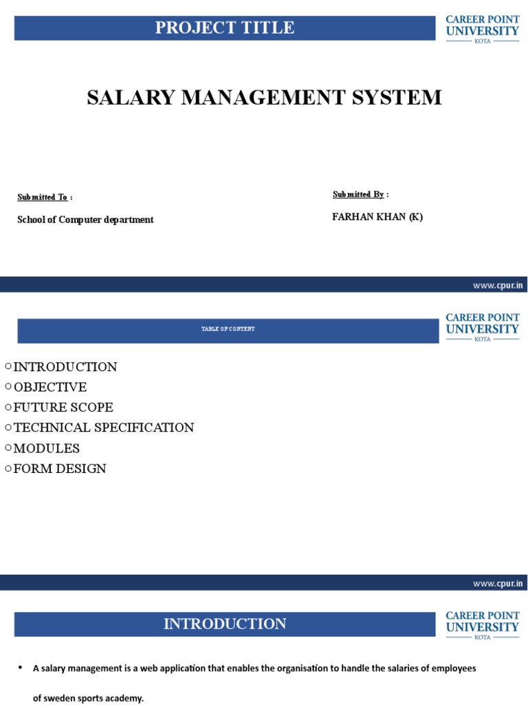 Salary Management System PPT.X | PDF | Salary | Employment
