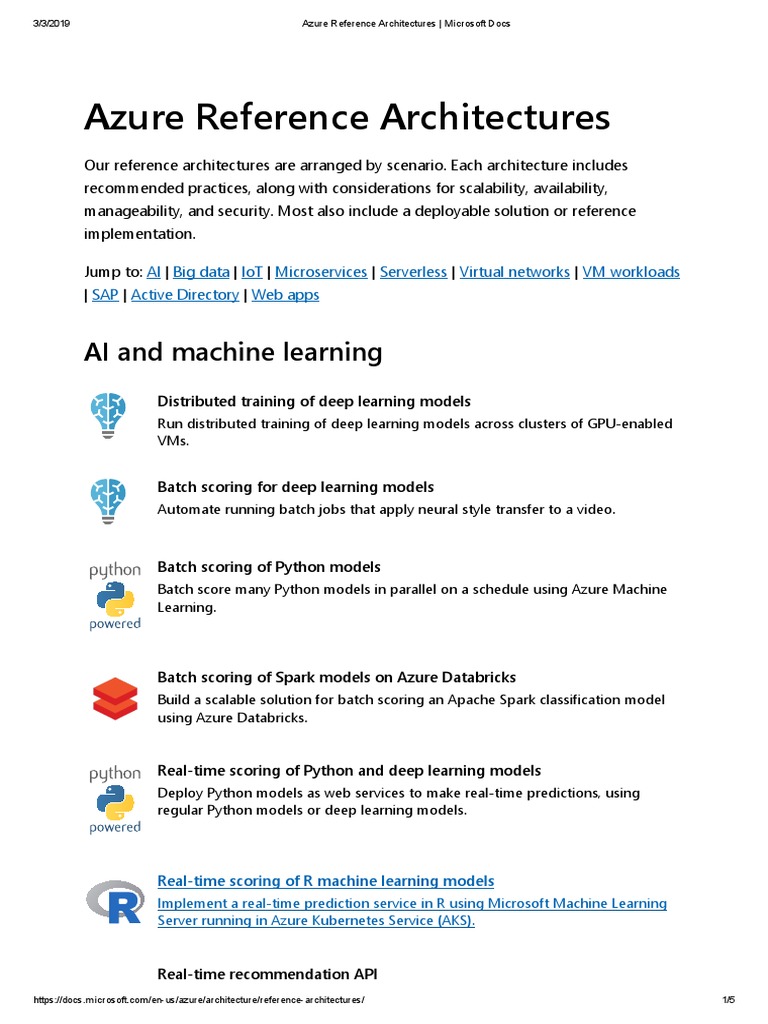 Azure Reference Architectures - Microsoft Docs | PDF | Microsoft Azure | Active Directory