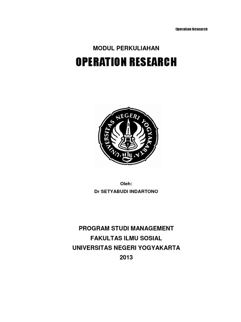 Modul Riset Operasi UNY | PDF