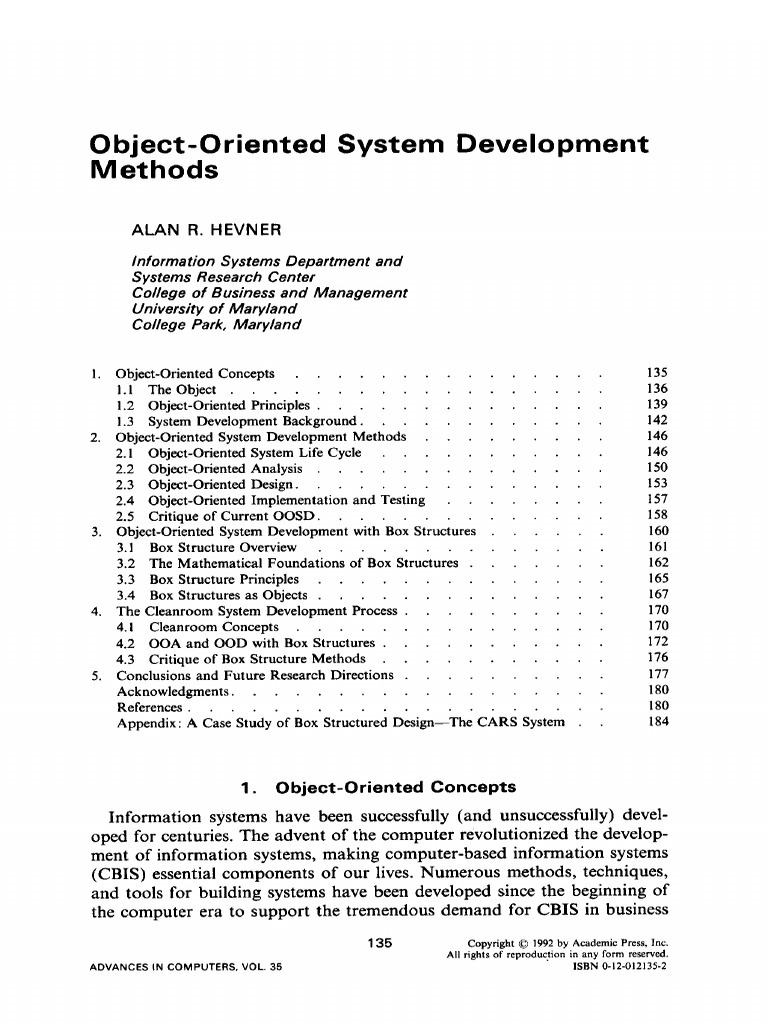 B Ect 0 Ien Ed System Deve I Pmen Methods: Alan R. Hevner | PDF ...