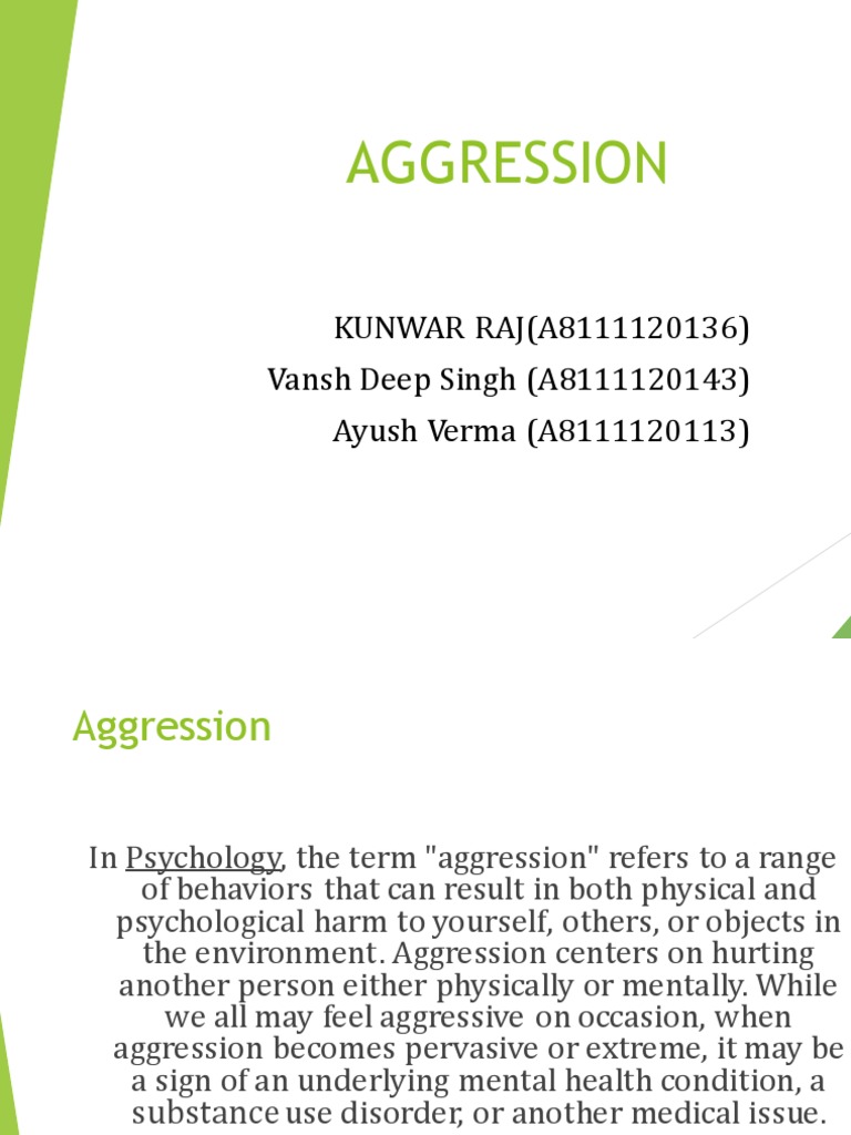 PSYCHOLOGY Assignment On Aggression | PDF | Aggression | Violence