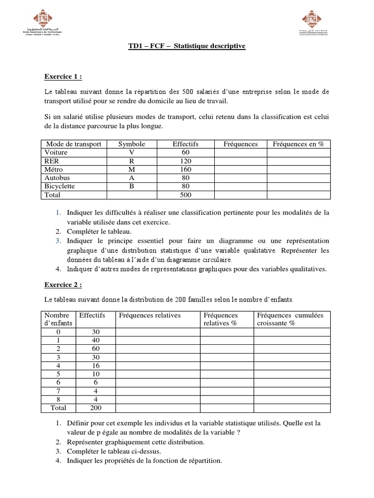 TD2 Analyse Exploratoire | PDF | Loi de probabilité
