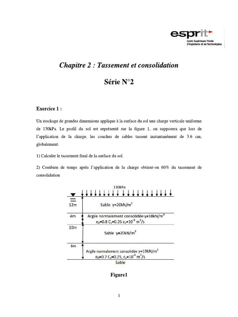 TD - Tassement Et Consolidation - + Corrections | PDF