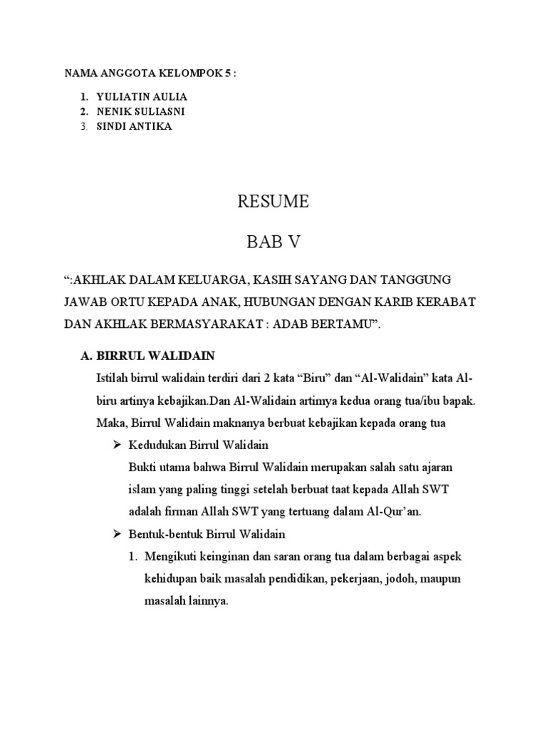 Resume Akhlak | PDF | Agama & Spiritualitas | Gaya Hidup