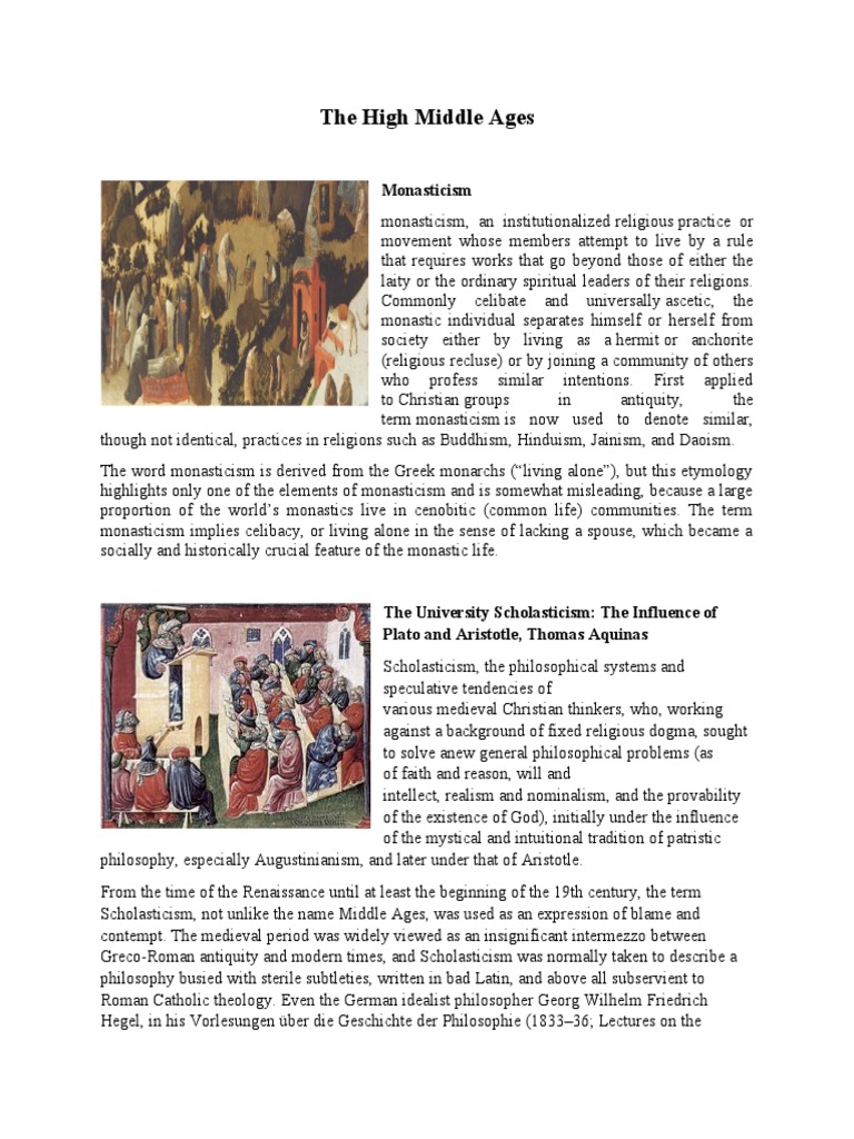 The High Middle Ages: Monasticism | PDF | Renaissance | Gaul