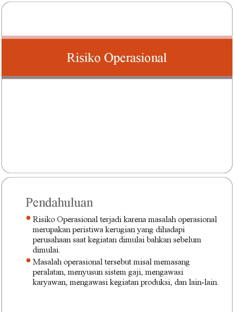 Risiko Operasional: Definisi dan Pengukuran | PDF