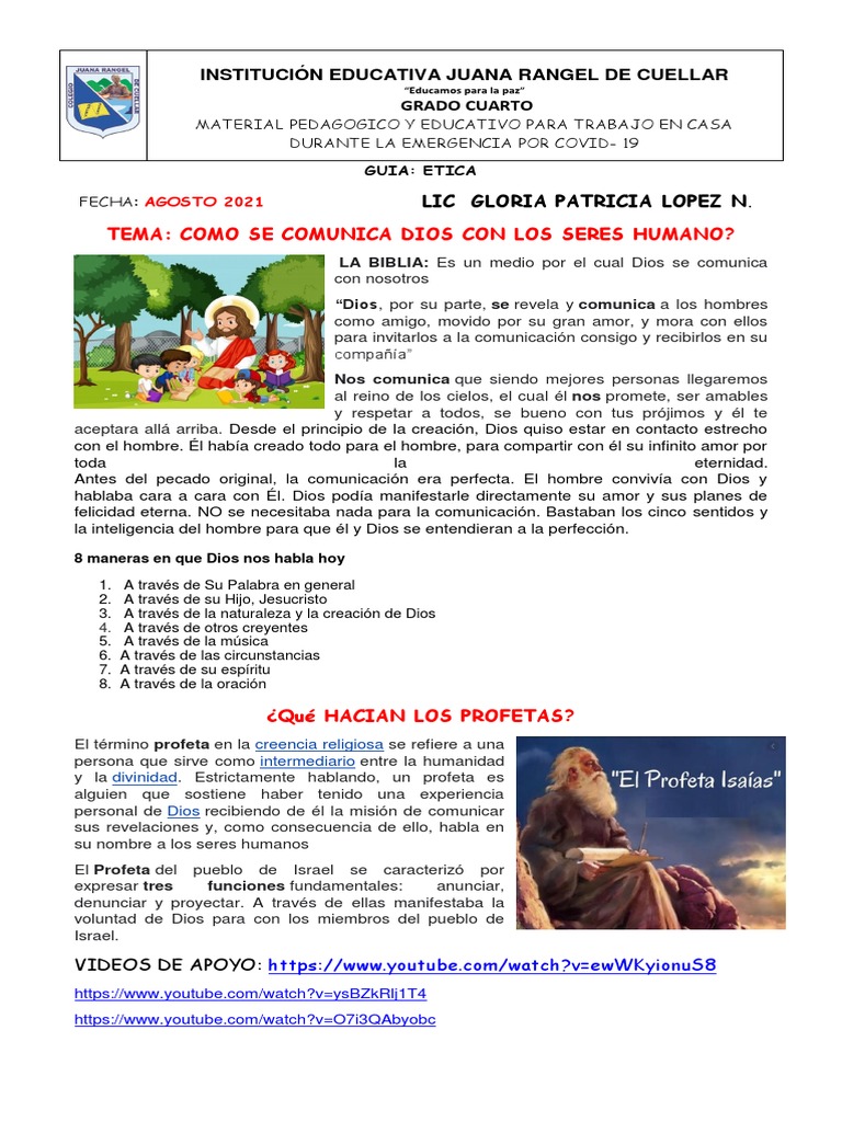 Guia #9 Como Se Comunica Dios | PDF | Dios | Profeta