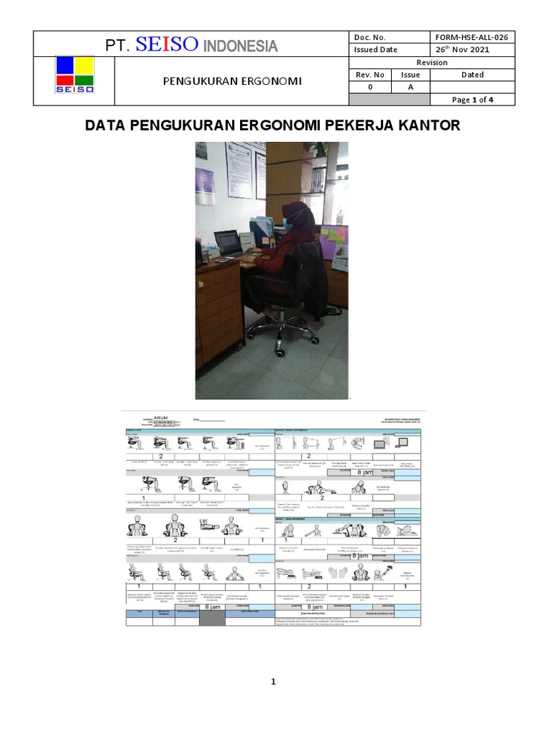 Evaluasi Ergonomi Kantor dengan ROSA | PDF
