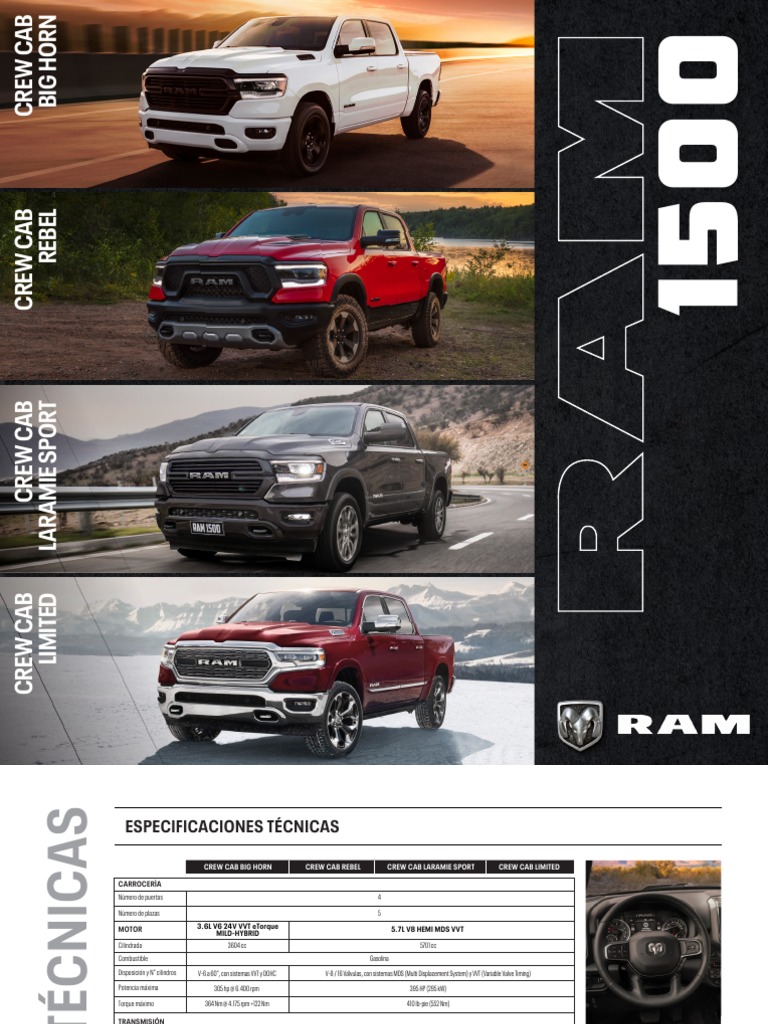Ficha Tecnica Ram 1500 | PDF | Coche | Tecnología de vehículos