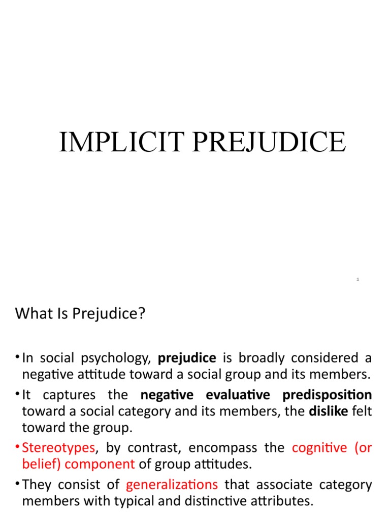 7 - Implicit Prejudice | PDF | Prejudices | Stereotypes