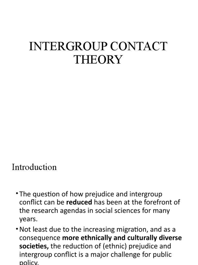 6 - Intergroup Contact Theory | PDF | Prejudices | Social Psychology