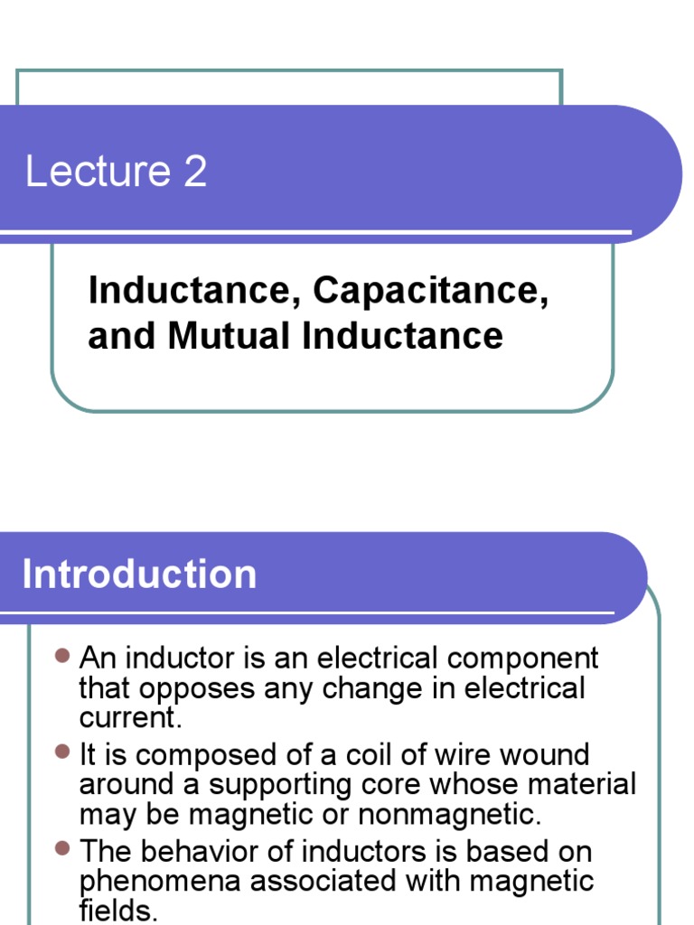 Inductance Capacitance and Mutual Inductance | PDF | Inductance | Inductor