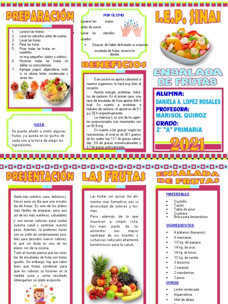 Ensalada de Frutas | PDF | Alimentos | Comida y bebida