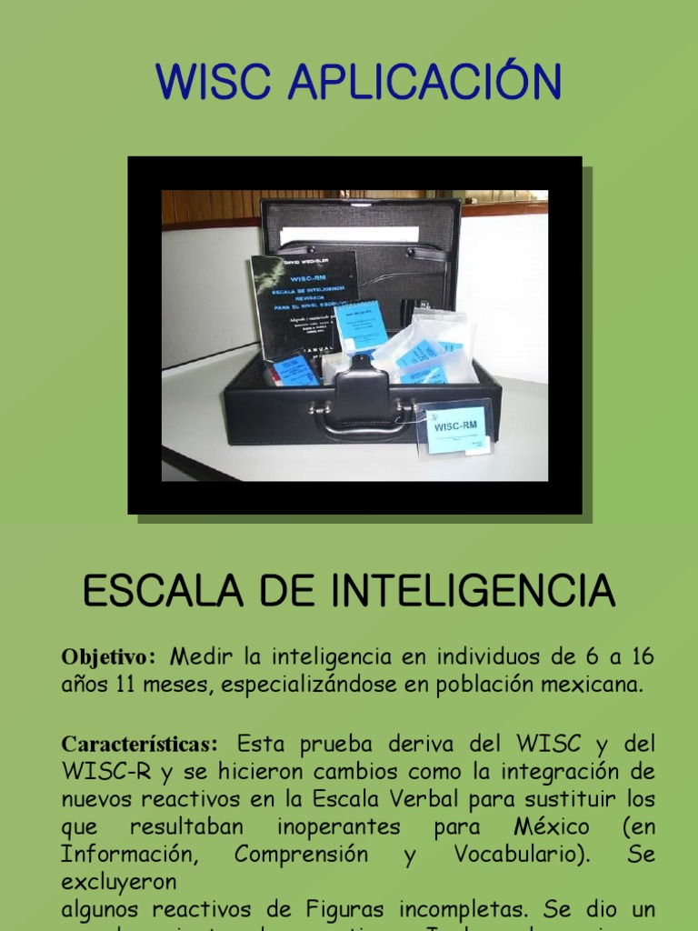 WISC - Aplicacion (Psicologia) | PDF | Lápiz | Cociente de inteligencia
