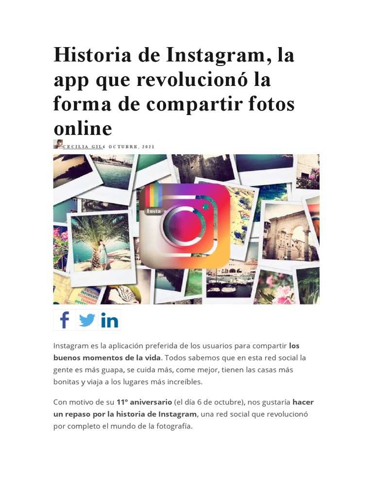 Origen Del Instagram | PDF | Snapchat | Informática
