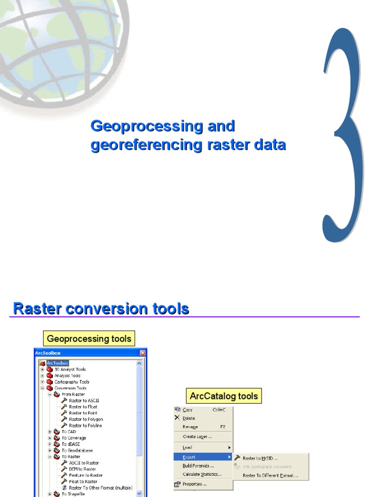 Geoprocessing and Georeferencing Raster Data | PDF | Geographic Information System | Arc Gis