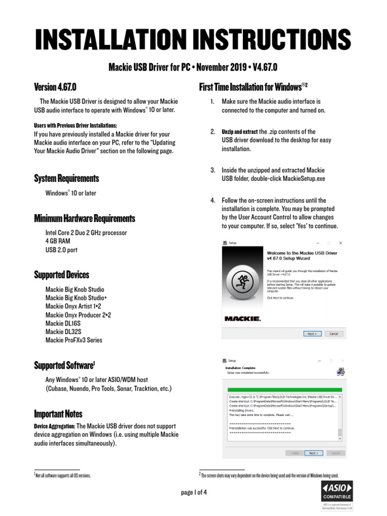 Mackie USB Driver Instructions | PDF | Microsoft Windows | Device Driver