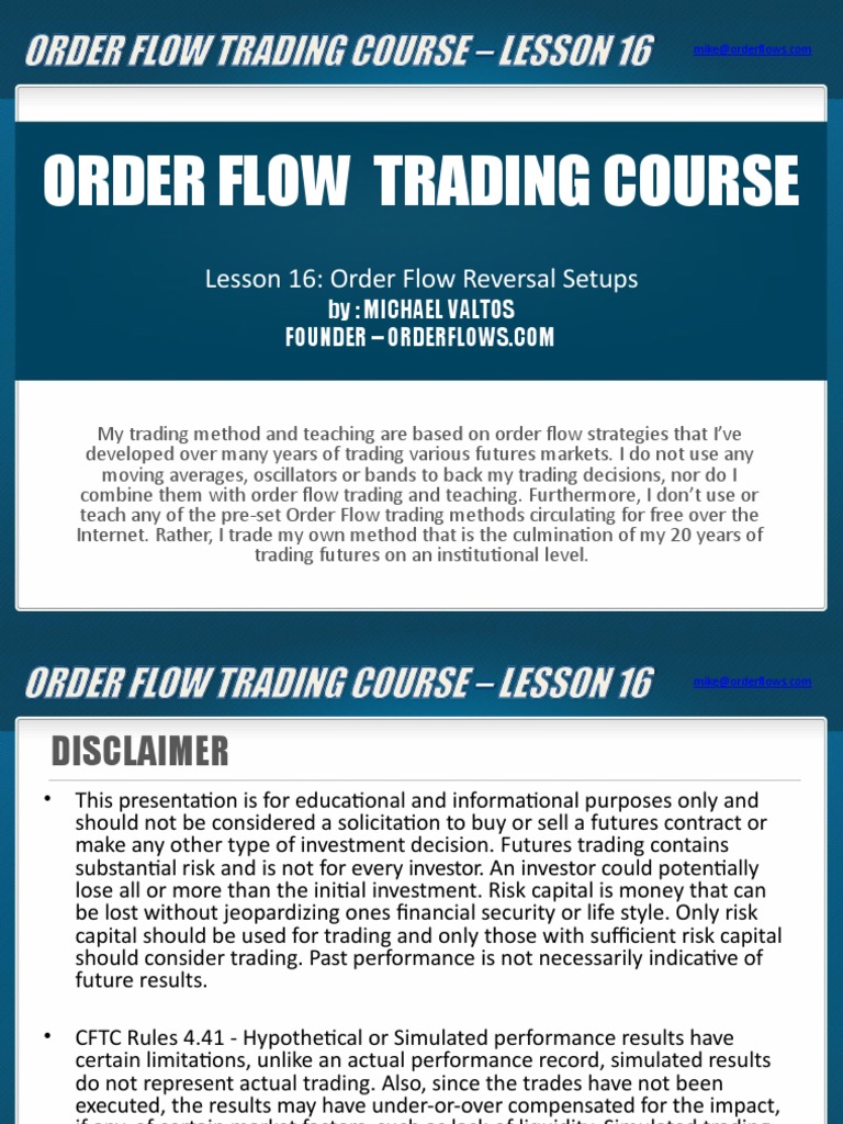 OFTC Lesson 16 - Order Flow Reversal Setups | Download Free PDF | Futures Contract | Investor