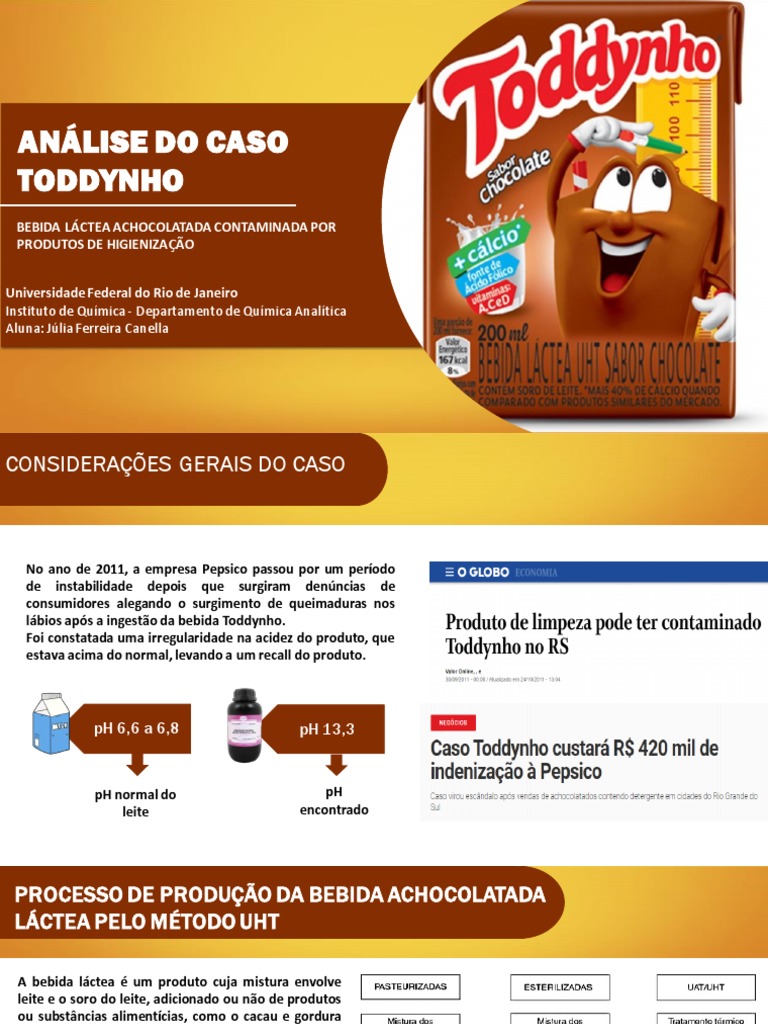 Contaminação do Toddynho por Detergente | PDF | Leite | Análise de ...