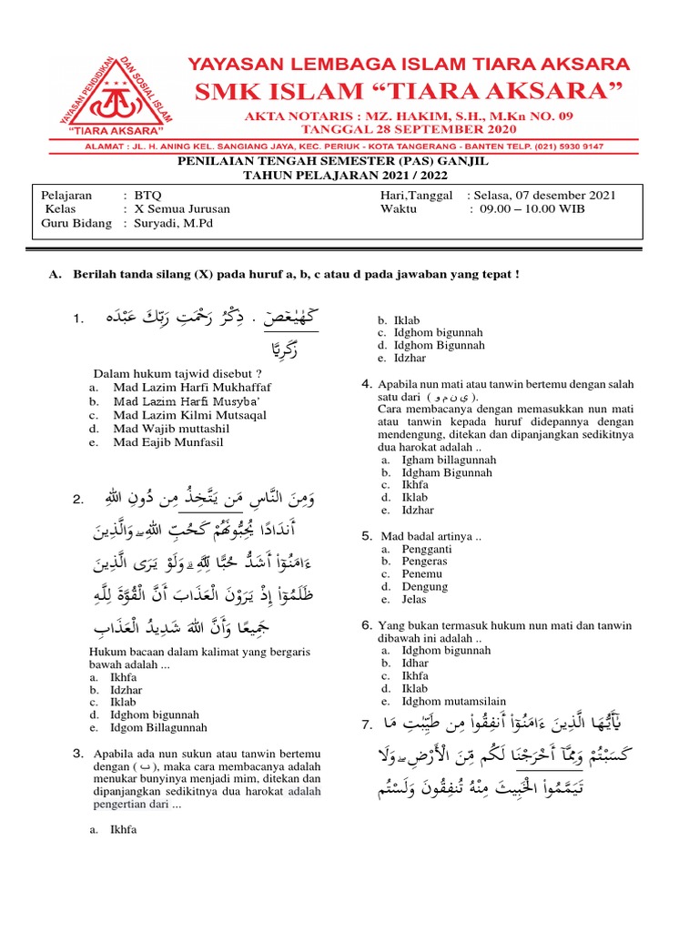 Soal BTQ X PDF | PDF