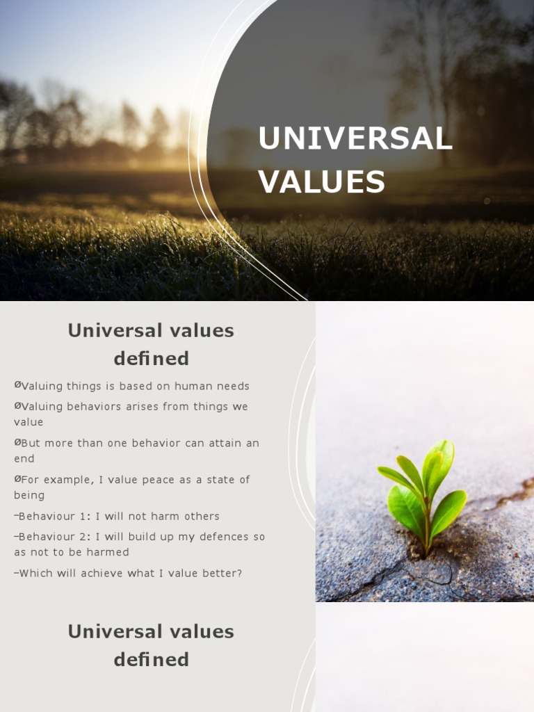 L3. Universal Values | PDF | Value (Ethics) | Attitude (Psychology)